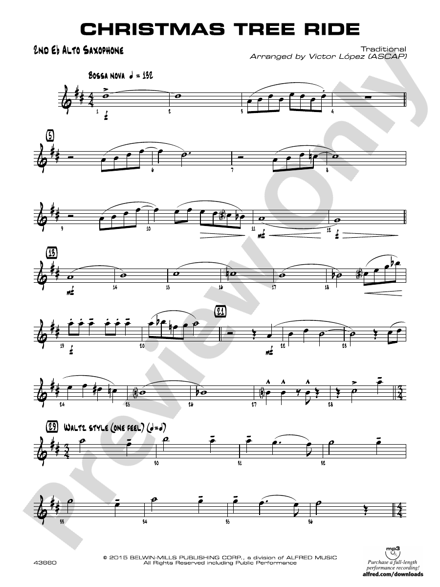Christmas Tree Ride: 2nd E-flat Alto Saxophone: 2nd E-flat Alto ...
