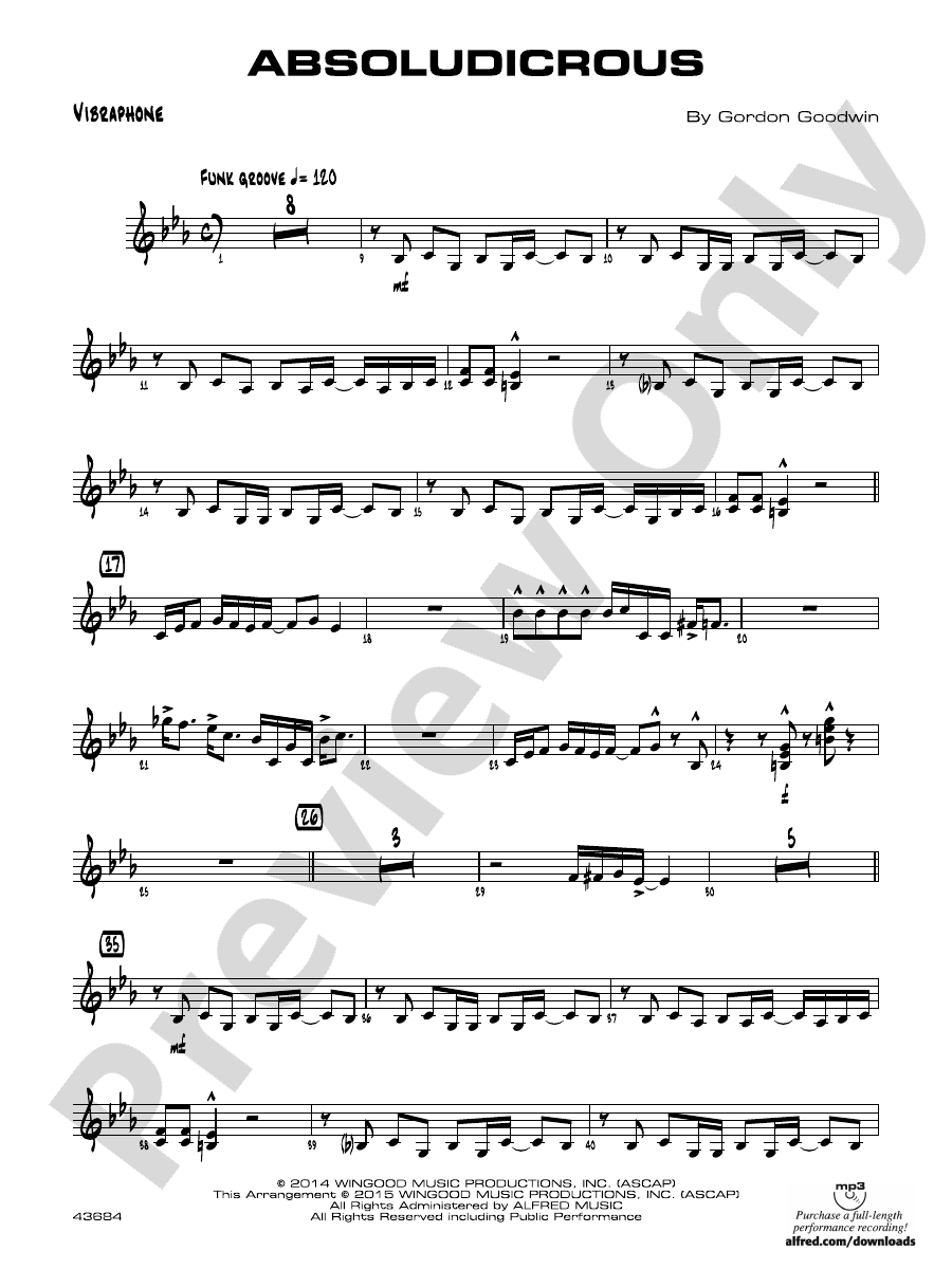 Absoludicrous: Vibraphone: Vibraphone Part - Digital Sheet Music Download