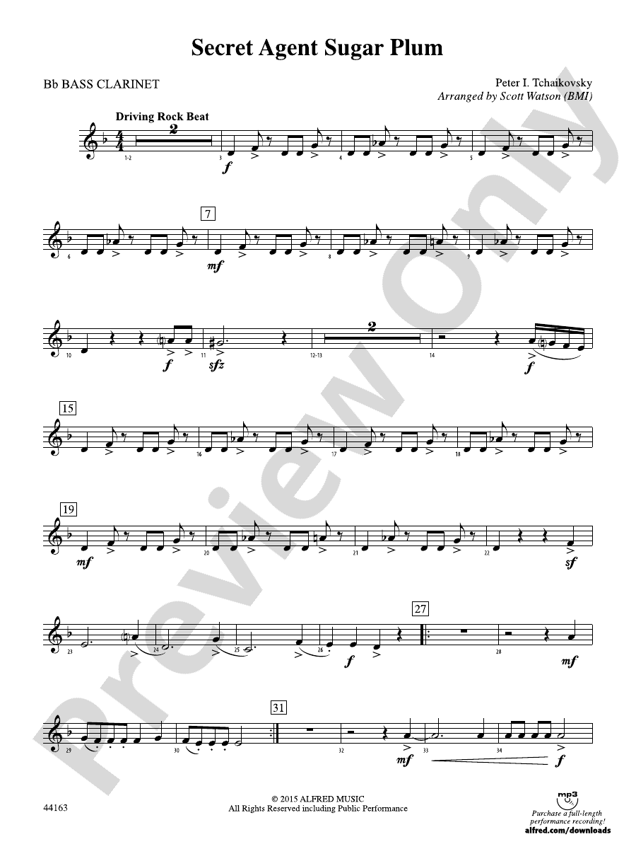 Secret Agent Sugar Plum: B-flat Bass Clarinet: B-flat Bass Clarinet Part - Digital Sheet Music ...