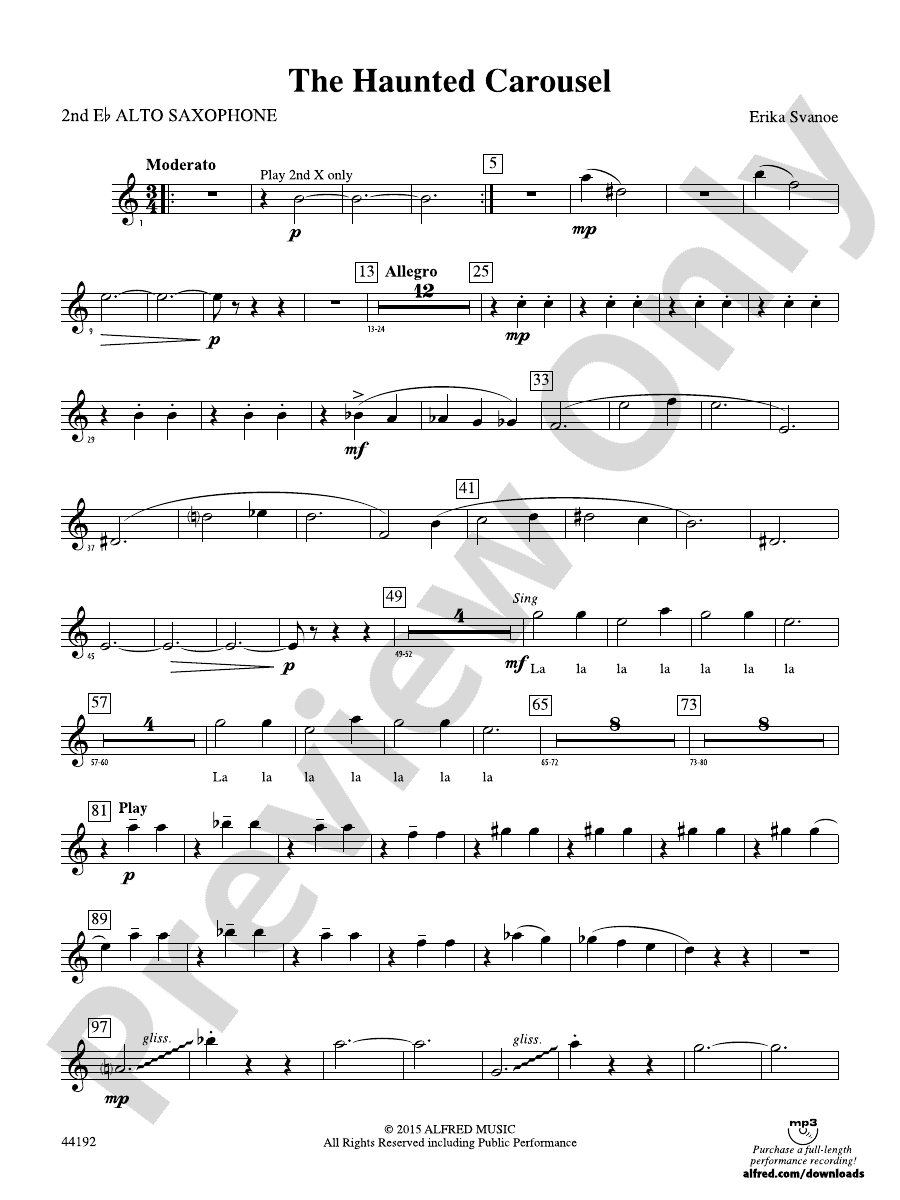 The Haunted Carousel: 2nd E-flat Alto Saxophone: 2nd E-flat Alto ...