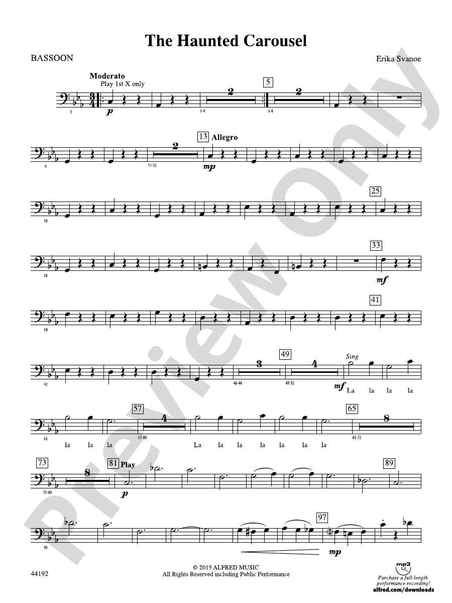 The Haunted Carousel: Bassoon: Bassoon Part - Digital Sheet Music Download