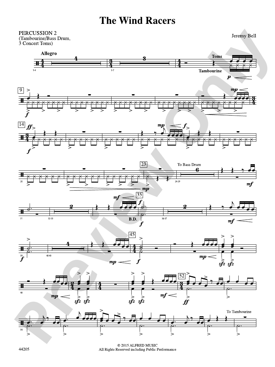 The Wind Racers: 2nd Percussion: 2nd Percussion Part - Digital Sheet ...