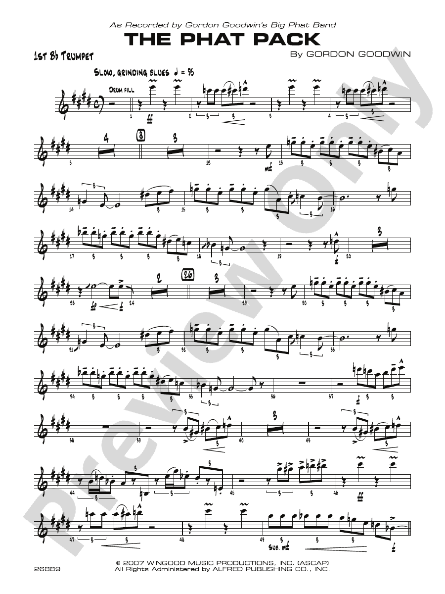 The Phat Pack: 1st B-flat Trumpet: 1st B-flat Trumpet Part - Digital Sheet Music Download