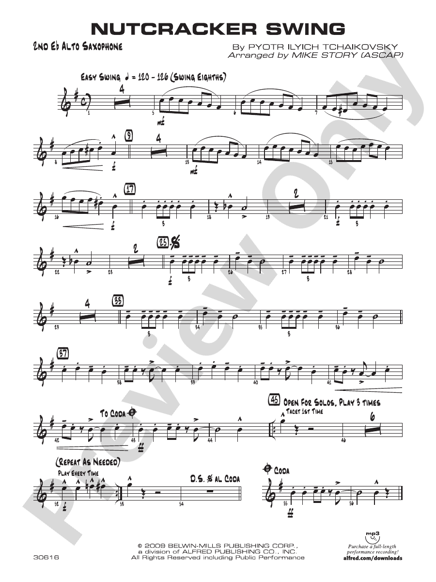 Nutcracker Swing: 2nd E-flat Alto Saxophone: 2nd E-flat Alto Saxophone ...