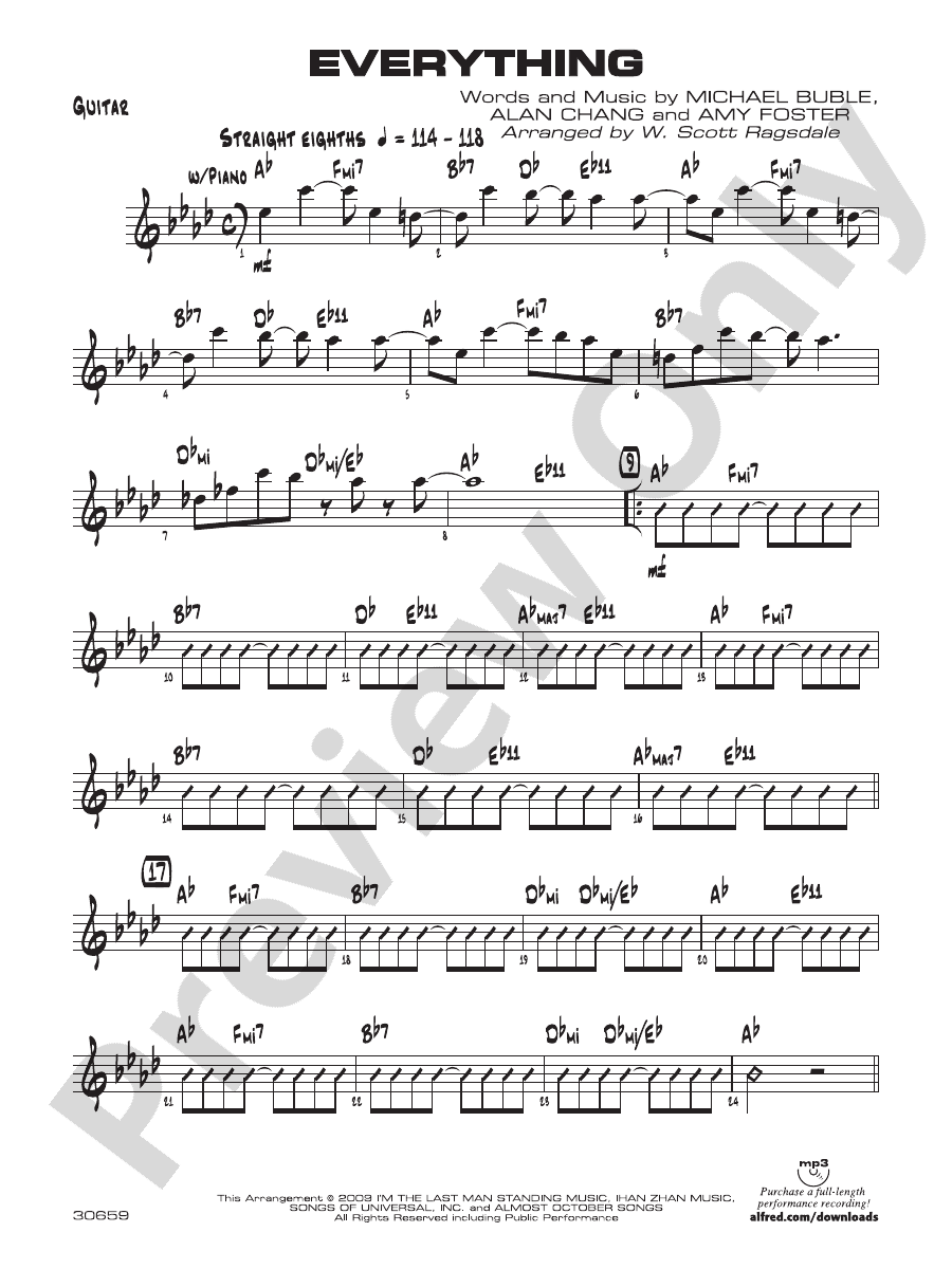 Everything: Guitar: Guitar Part - Digital Sheet Music Download