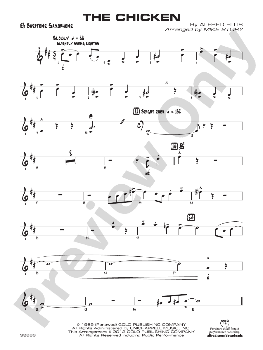 The Chicken: E-flat Baritone Saxophone: E-flat Baritone Saxophone Part ...