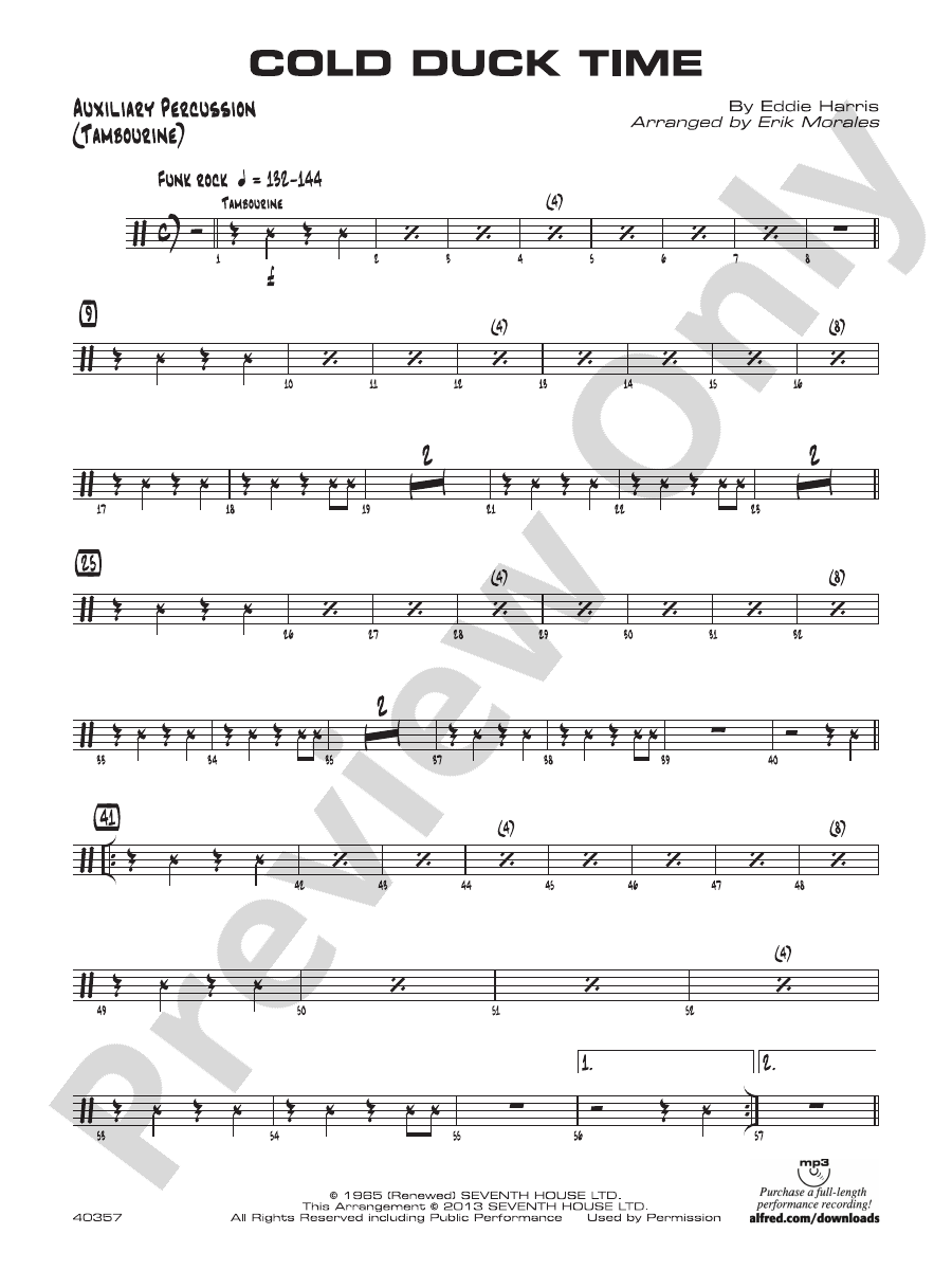 Cold Duck Time: Auxiliary Percussion: Auxiliary Percussion Part ...