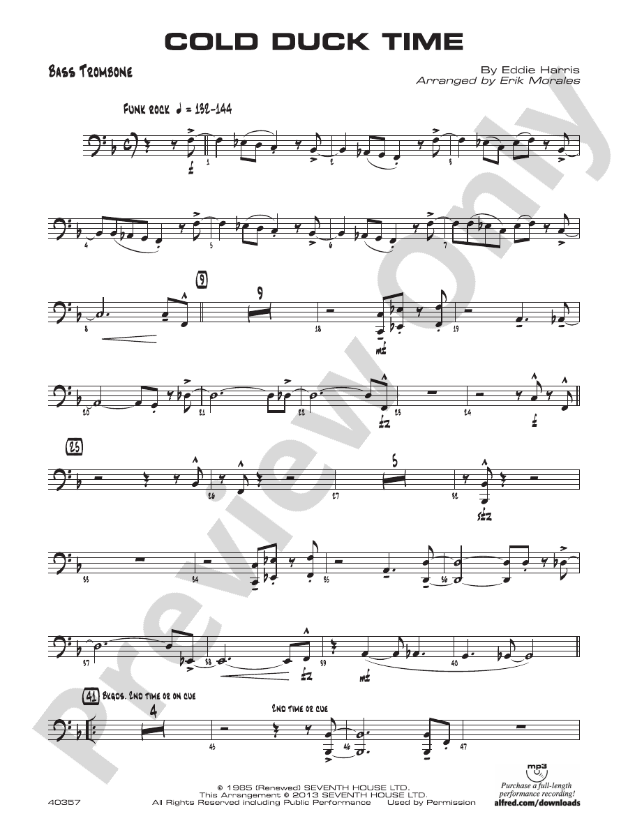 Cold Duck Time: Bass Trombone: Bass Trombone Part - Digital Sheet Music ...