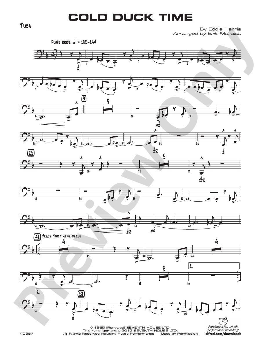 Cold Duck Time: Tuba: Tuba Part - Digital Sheet Music Download