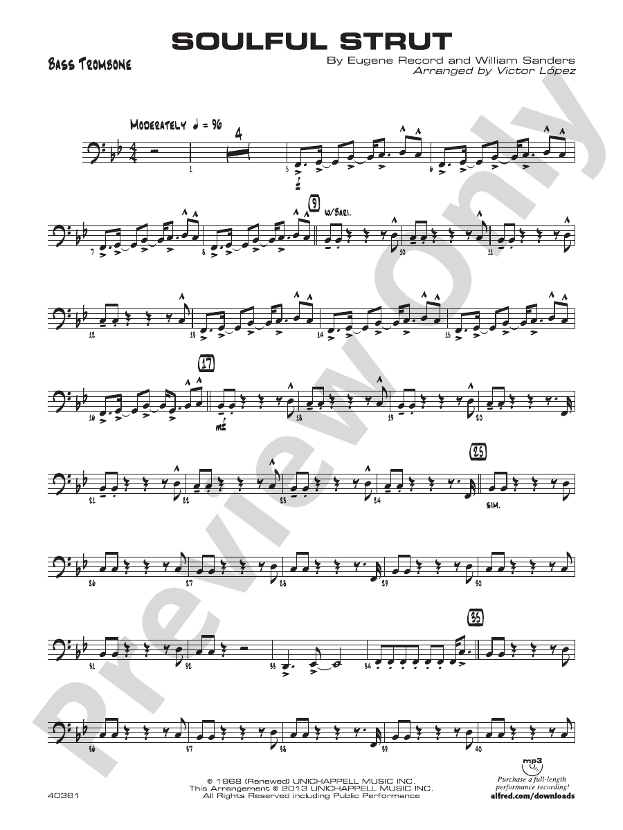 Soulful Strut: Bass Trombone: Bass Trombone Part - Digital Sheet Music ...