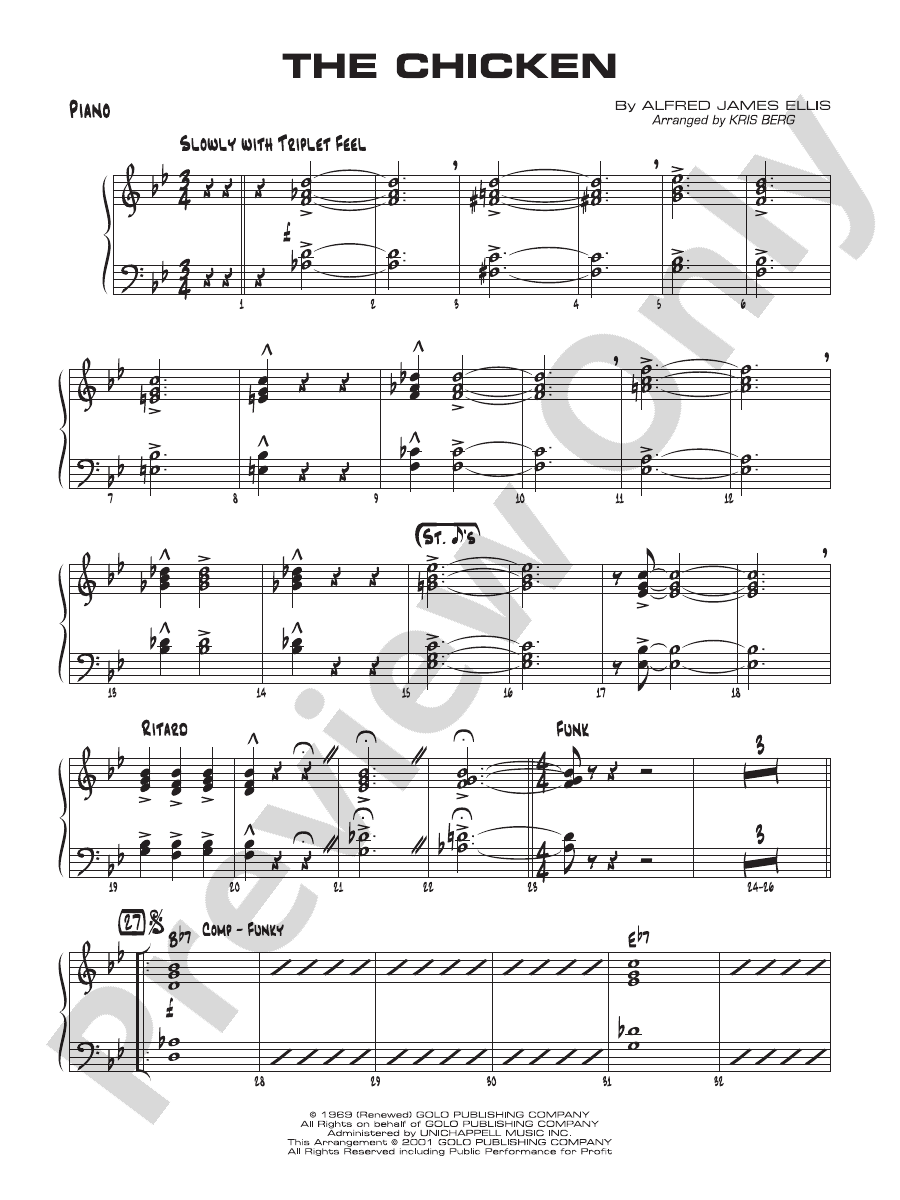 The Chicken: Piano Accompaniment: Piano Accompaniment Part - Digital ...