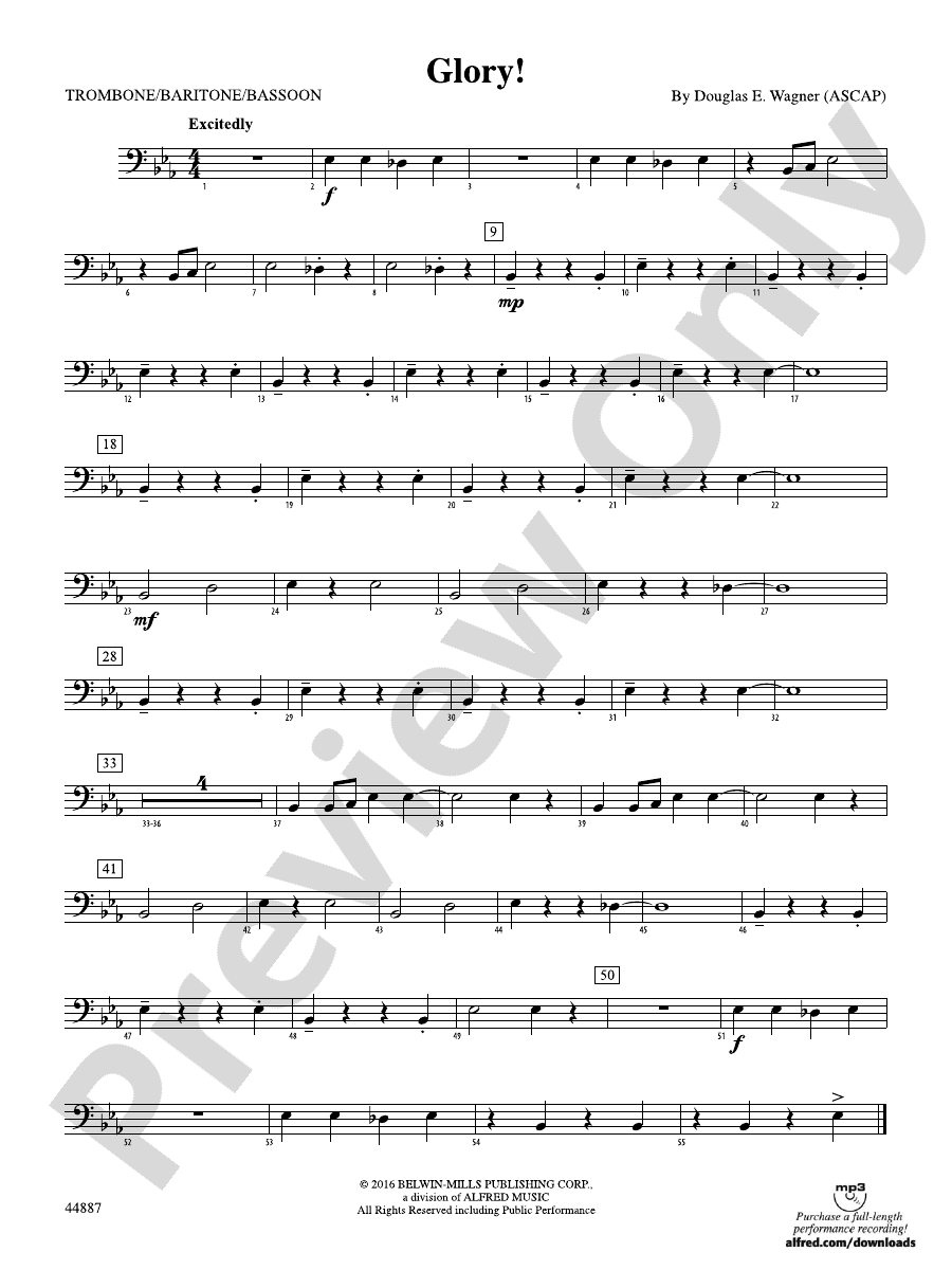 Glory!: 1st Trombone: 1st Trombone Part - Digital Sheet Music Download