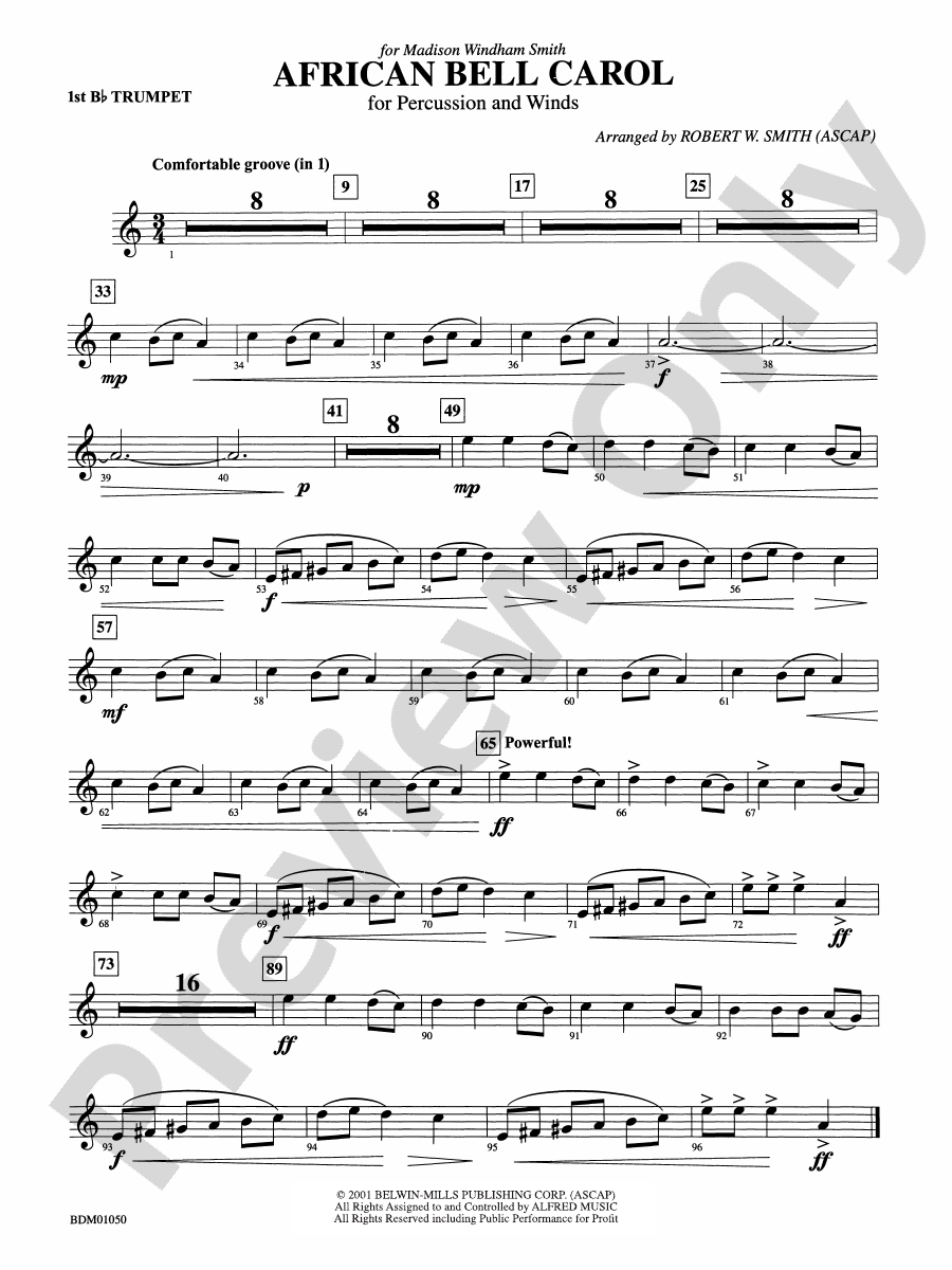 African Bell Carol (for Percussion and Winds): 1st B-flat Trumpet: 1st ...
