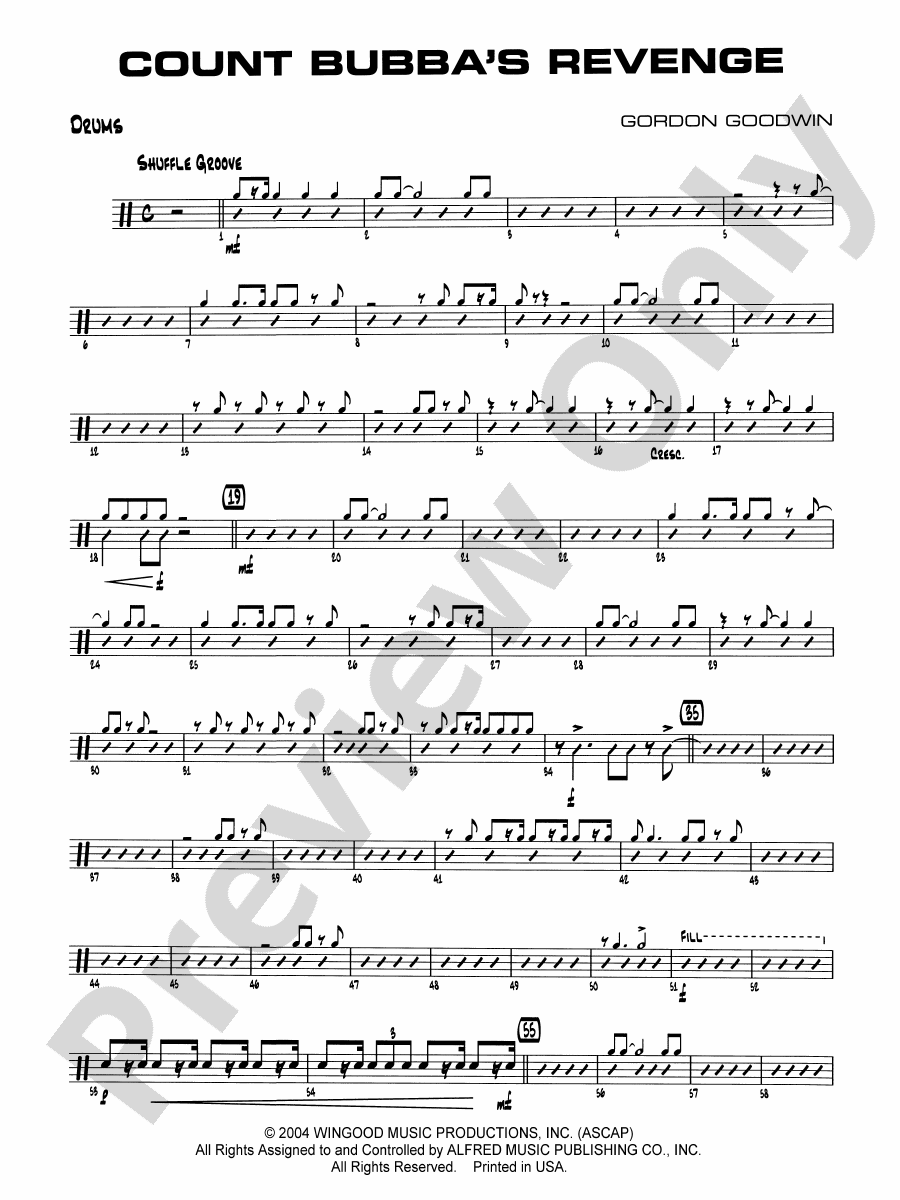 Count Bubba's Revenge: Drums: Drums Part - Digital Sheet Music Download