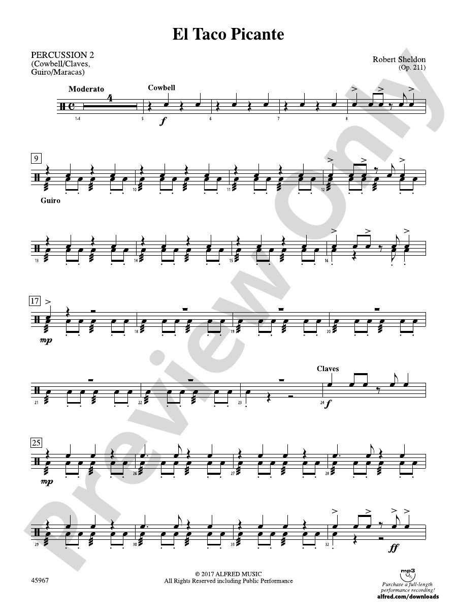 El Taco Picante: 2nd Percussion: 2nd Percussion Part - Digital Sheet Music Download