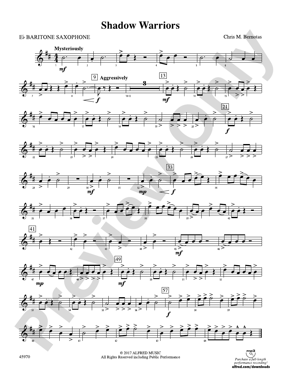 Shadow Warriors: E-flat Baritone Saxophone: E-flat Baritone Saxophone ...