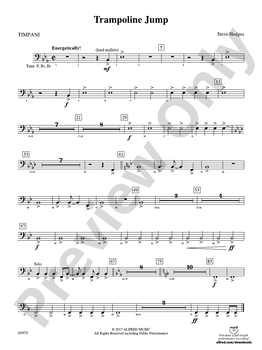 Trampoline Jump: Timpani: Timpani Part - Digital Sheet Music Download
