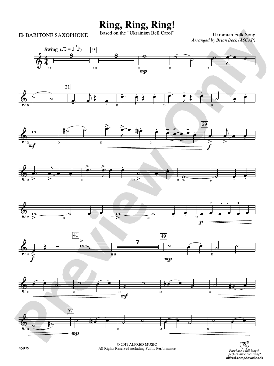 Ring, Ring, Ring!: E-flat Baritone Saxophone: E-flat Baritone Saxophone ...