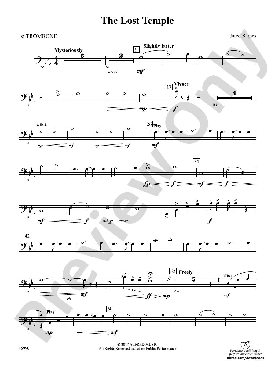 The Lost Temple: 1st Trombone: 1st Trombone Part - Digital Sheet Music ...