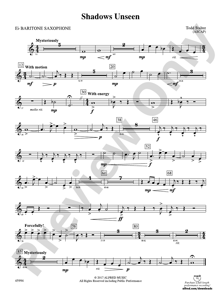 Shadows Unseen: E-flat Baritone Saxophone: E-flat Baritone Saxophone ...