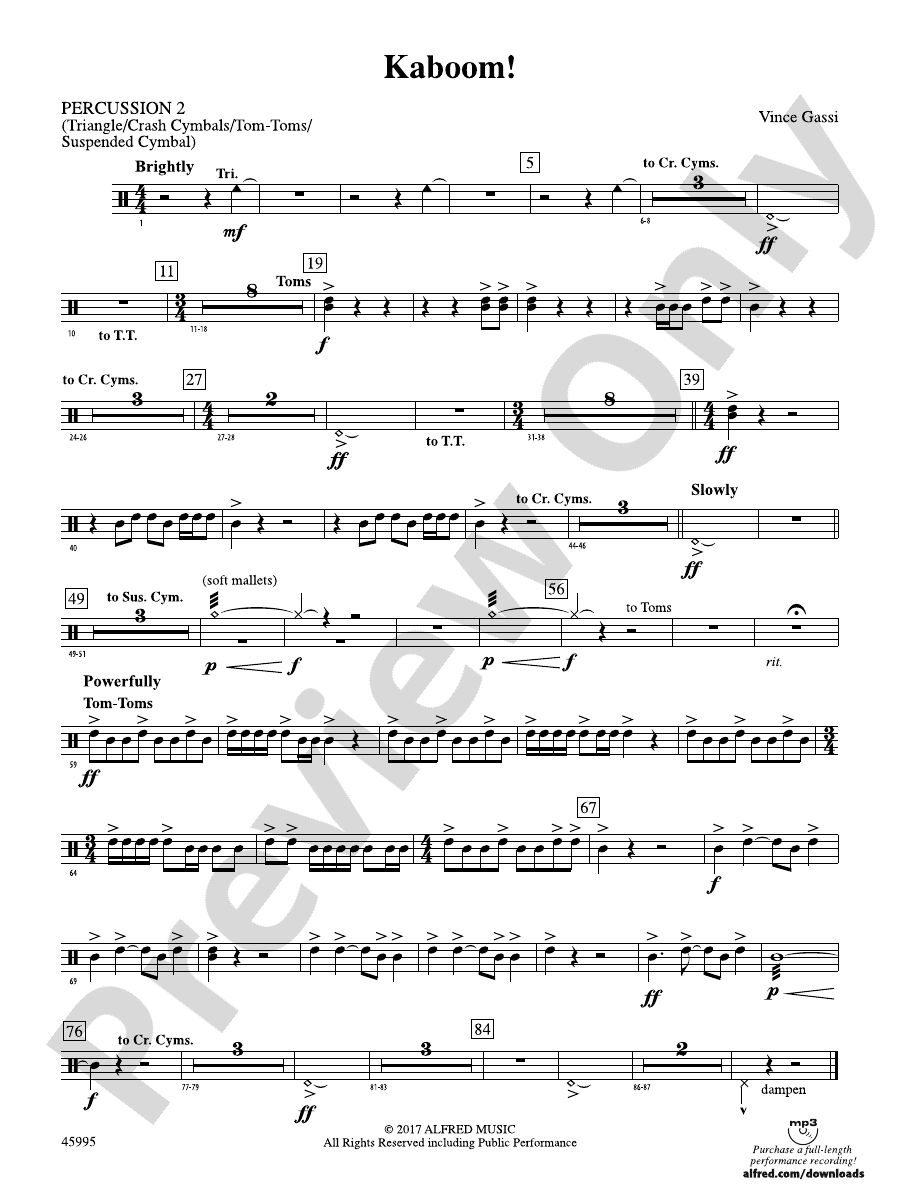 Kaboom!: 2nd Percussion: 2nd Percussion Part - Digital Sheet Music Download