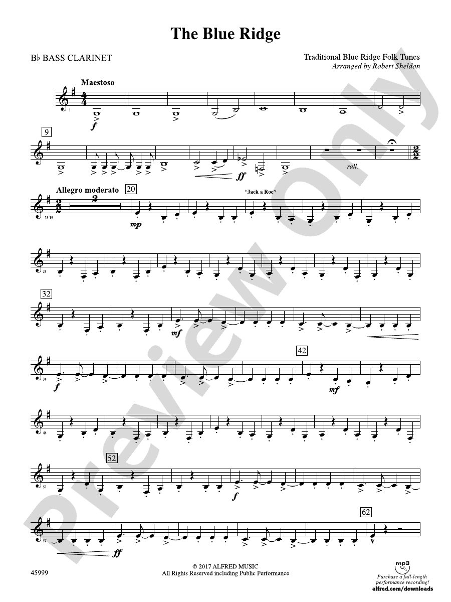 The Blue Ridge: B-flat Bass Clarinet: B-flat Bass Clarinet Part ...