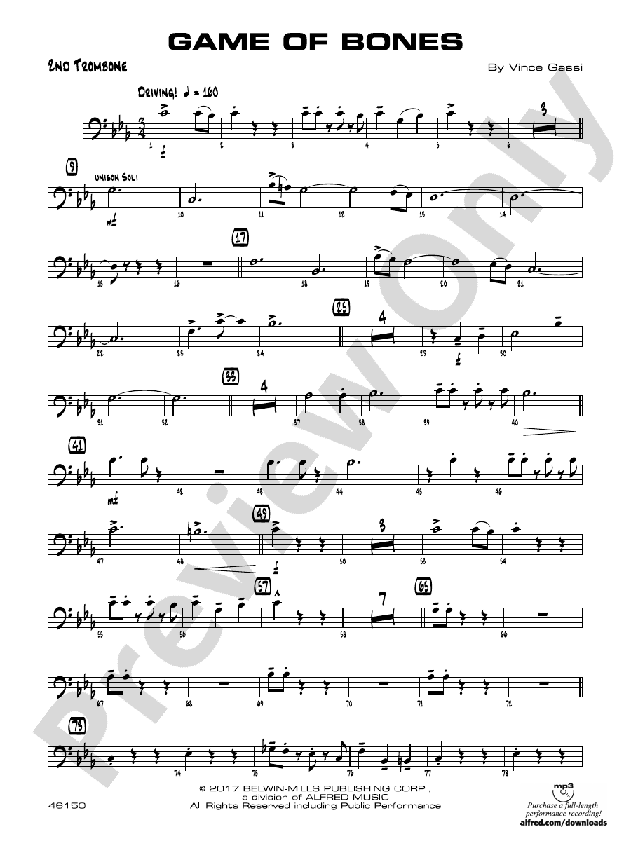 Game of Bones: 2nd Trombone: 2nd Trombone Part - Digital Sheet Music ...