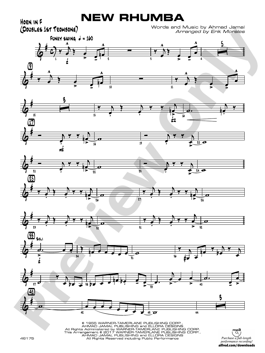 New Rhumba: 1st F Horn: 1st F Horn Part - Digital Sheet Music Download