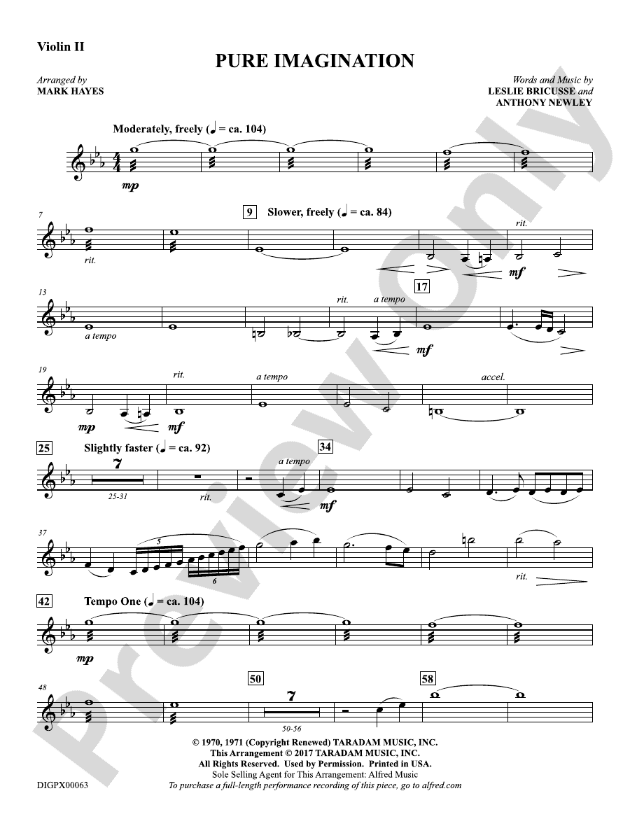 Pure Imagination: 2nd Violin: 2nd Violin Part - Digital Sheet Music ...