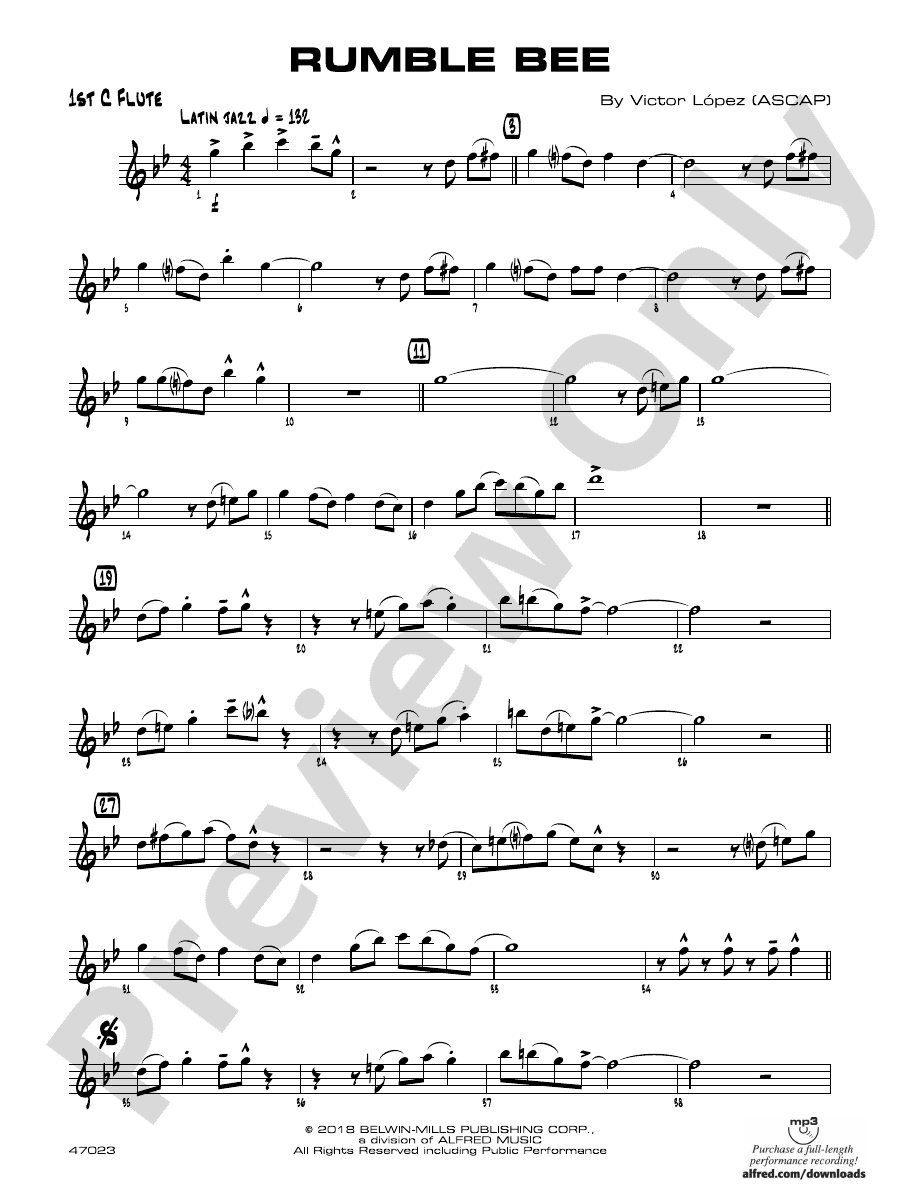 Rumble Bee: Flute: Flute Part - Digital Sheet Music Download