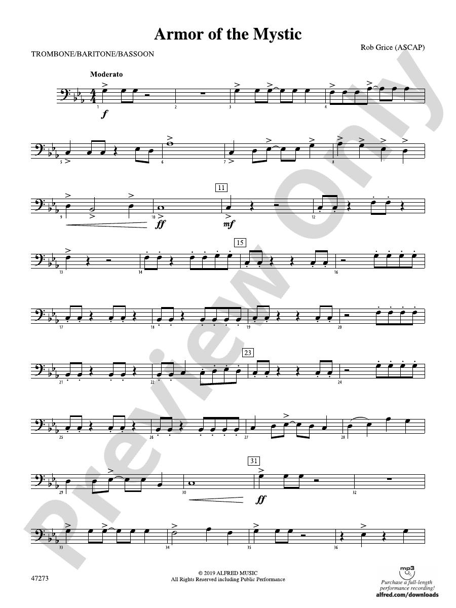 Armor of the Mystic: 1st Trombone: 1st Trombone Part - Digital Sheet ...
