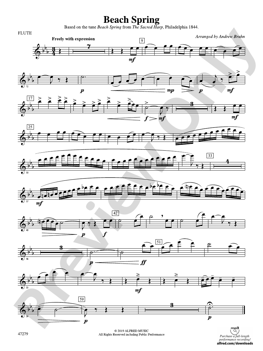 Beach Spring: Flute: Flute Part - Digital Sheet Music Download