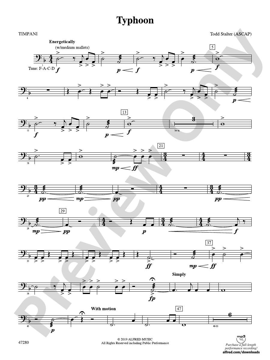 Typhoon: Timpani: Timpani Part - Digital Sheet Music Download