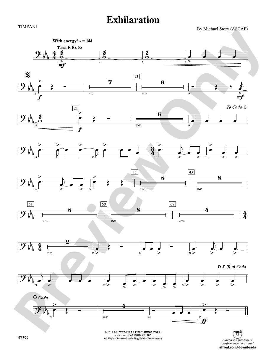 Exhilaration: Timpani: Timpani Part - Digital Sheet Music Download
