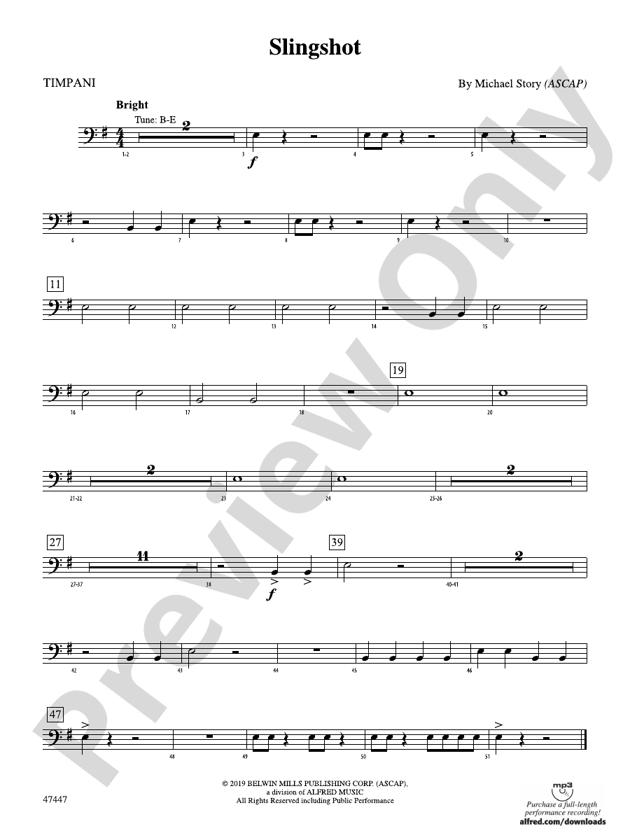 Slingshot: Timpani: Timpani Part - Digital Sheet Music Download