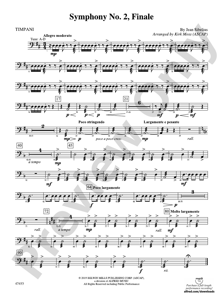 Symphony No. 2, Finale: Timpani: Timpani Part - Digital Sheet Music Download