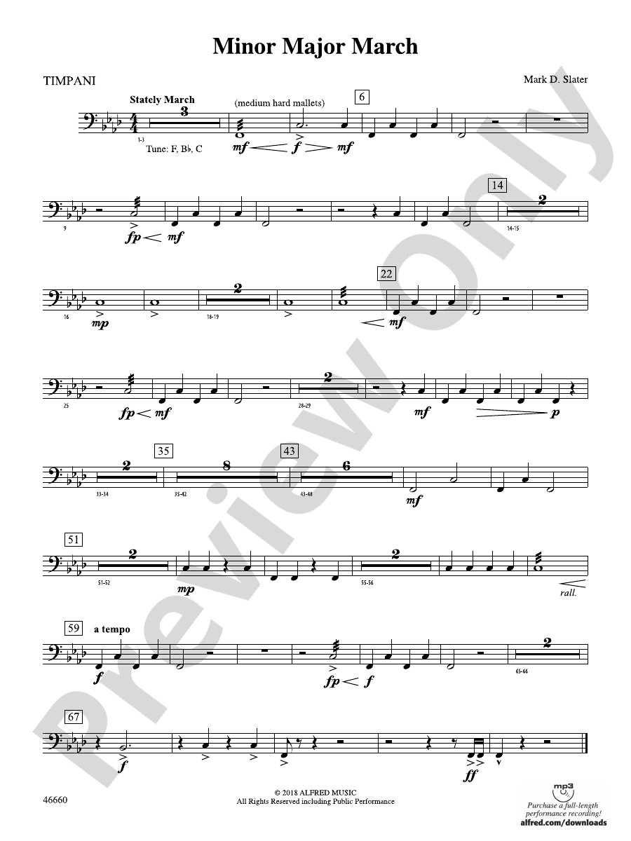 Minor Major March: Timpani: Timpani Part - Digital Sheet Music Download