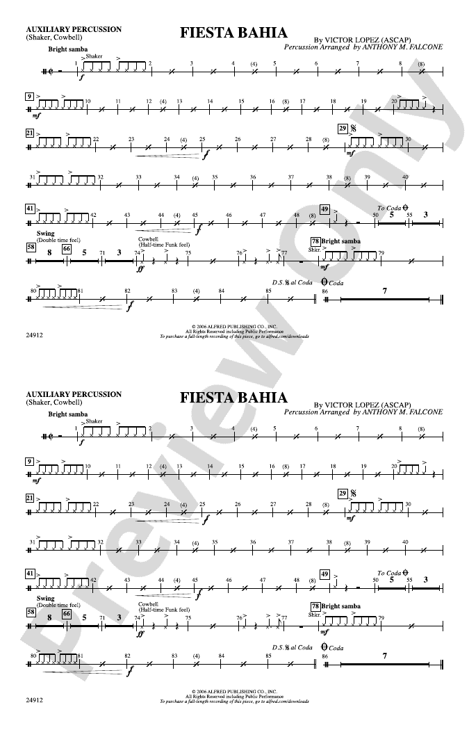 Fiesta Bahia: Auxiliary Percussion: Auxiliary Percussion Part - Digital ...