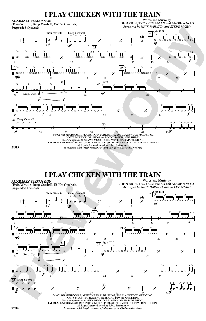 I Play Chicken with the Train: Auxiliary Percussion: Auxiliary ...