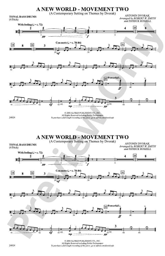 A New World---Movement Two: Tonal Bass Drum: Tonal Bass Drum Part ...