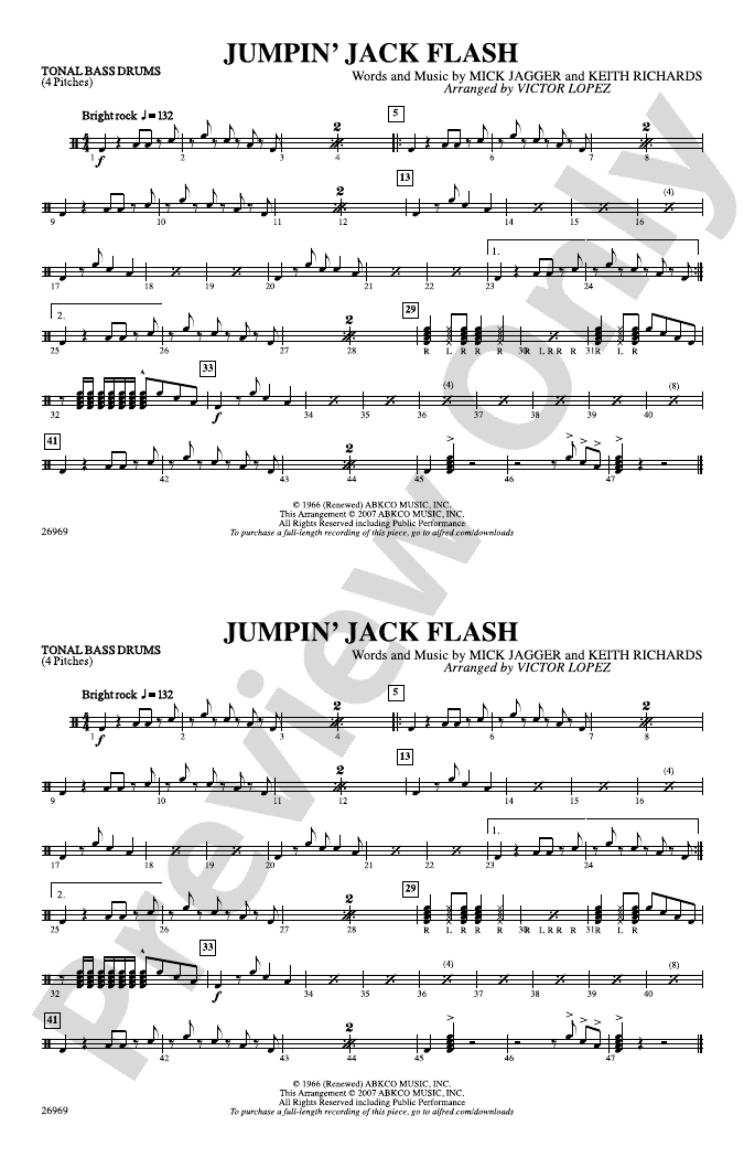 Jumpin' Jack Flash: Tonal Bass Drum: Tonal Bass Drum Part - Digital ...