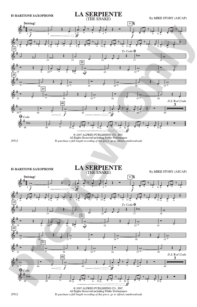 La Serpiente (The Snake): E-flat Baritone Saxophone: E-flat Baritone ...