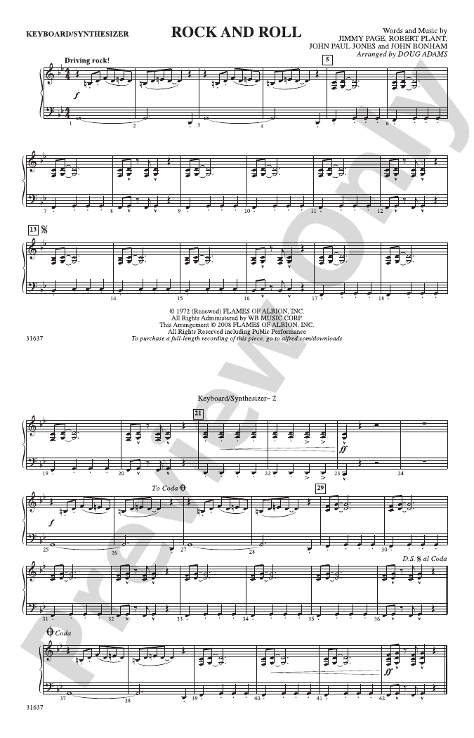 Rock and Roll: Keyboard/Synthesizer: Keyboard/Synthesizer Part ...