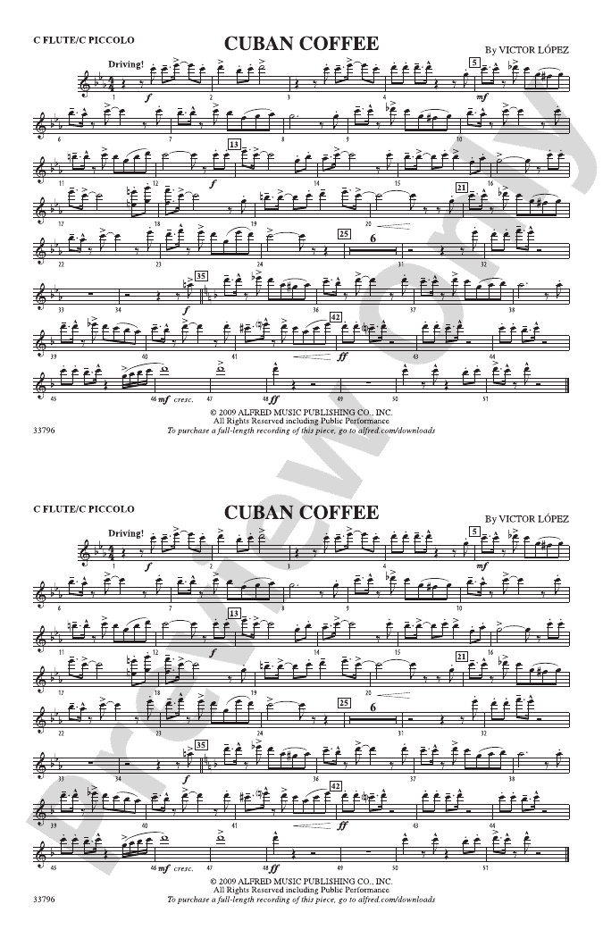 Cuban Coffee: Flute: Flute Part - Digital Sheet Music Download
