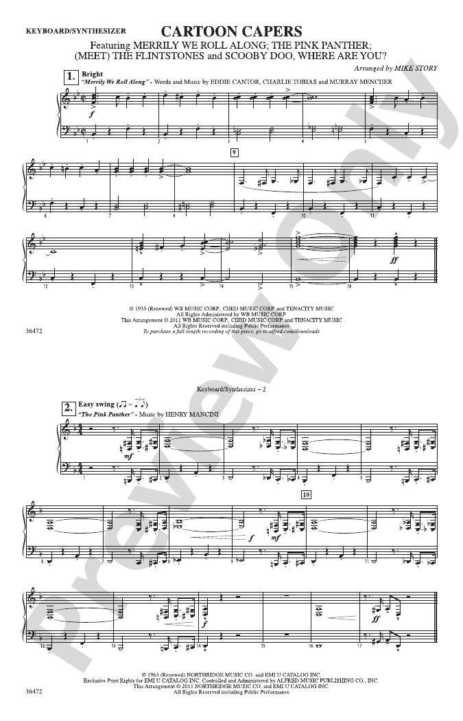 Cartoon Capers: Keyboard/Synthesizer: Keyboard/Synthesizer Part ...