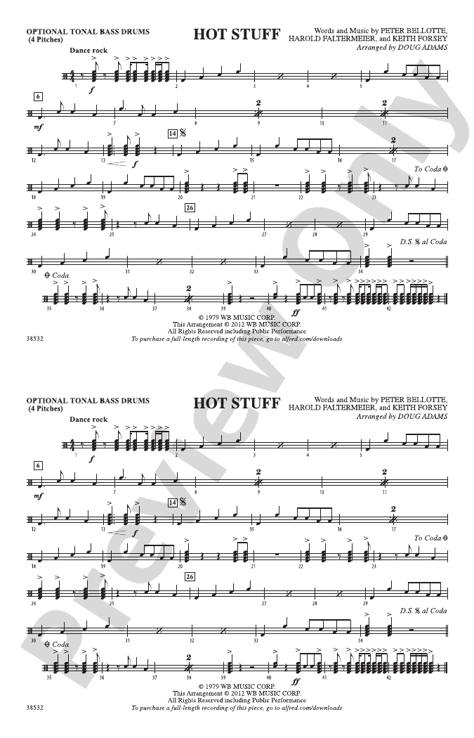Hot Stuff: Tonal Bass Drum: Tonal Bass Drum Part - Digital Sheet Music ...