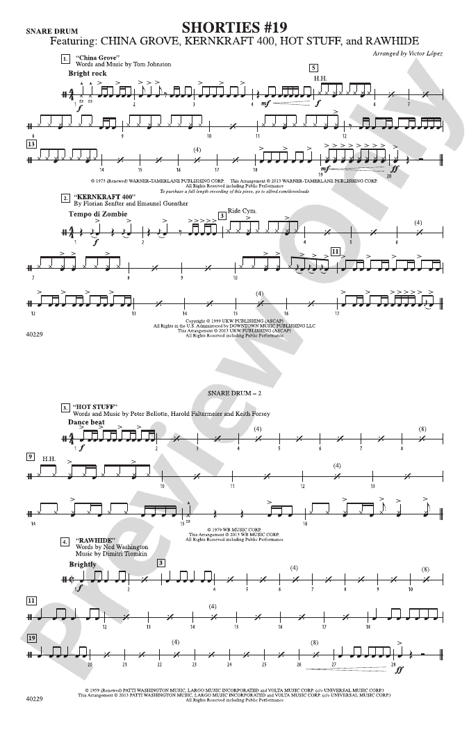 Shorties #19: Snare Drum: Snare Drum Part - Digital Sheet Music Download