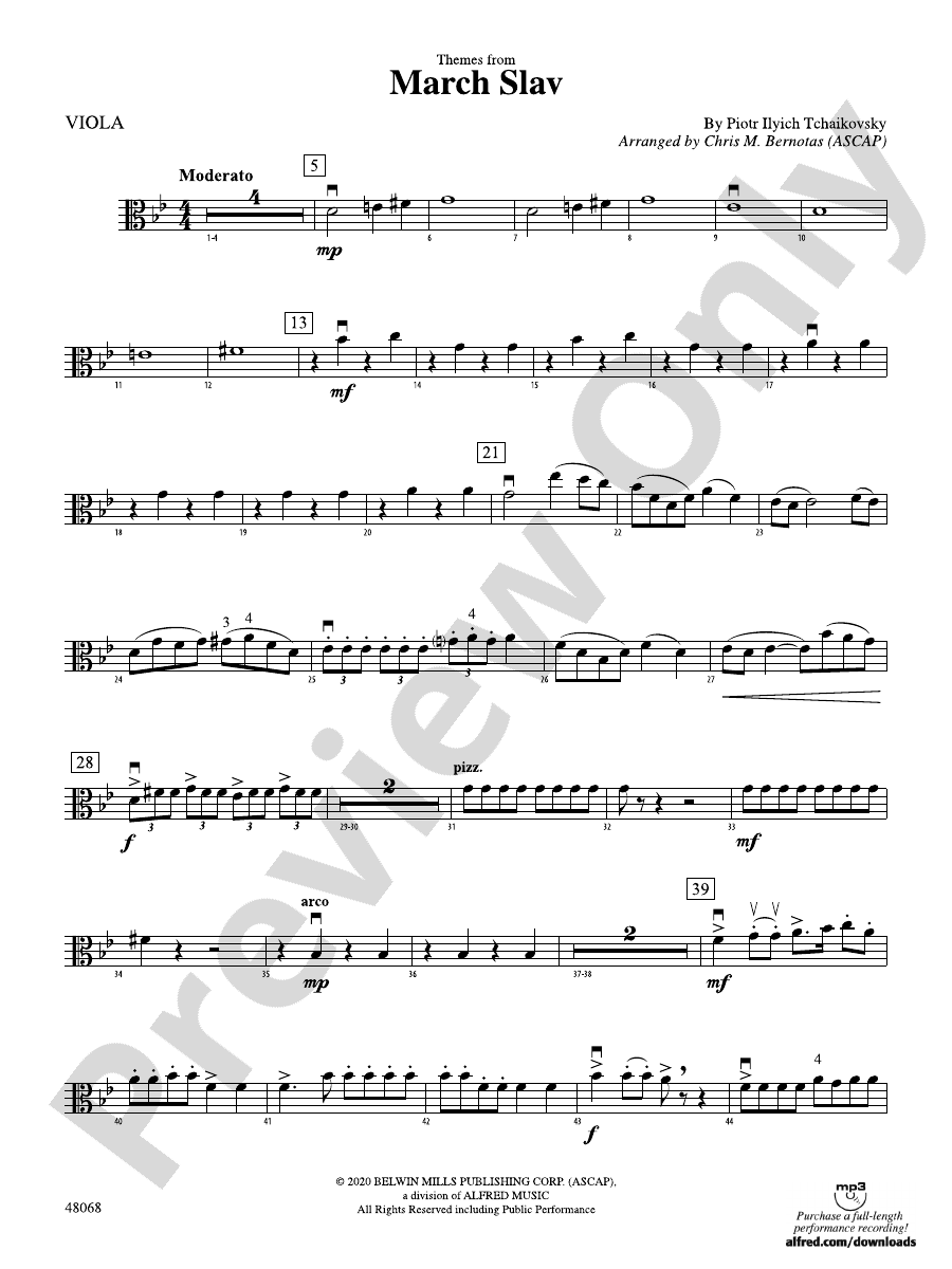 March Slav: Viola: Viola Part - Digital Sheet Music Download