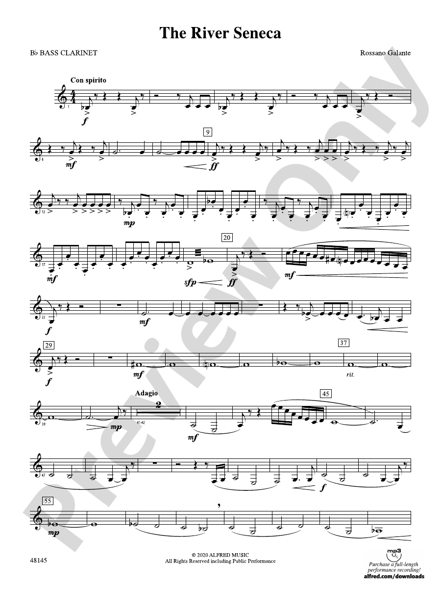 The River Seneca: B-flat Bass Clarinet: B-flat Bass Clarinet Part ...