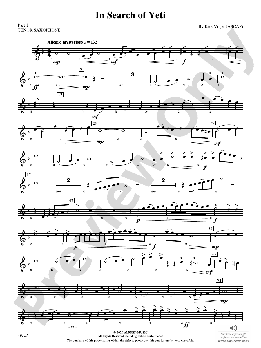 In Search of Yeti: Part 1 - Tenor Saxophone: Part 1 - Tenor Saxophone ...